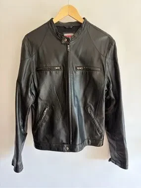 Vintage | Jackets & Coats | Vintage Sly Co Black Moto Leather Jacket ...